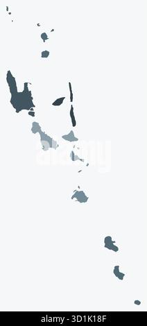 Vanuatu map design. Map of the country with regions in emerald-amethyst ...