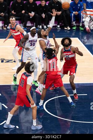 Philadelphia 76ers forward Trendon Watford, left, drives against ...