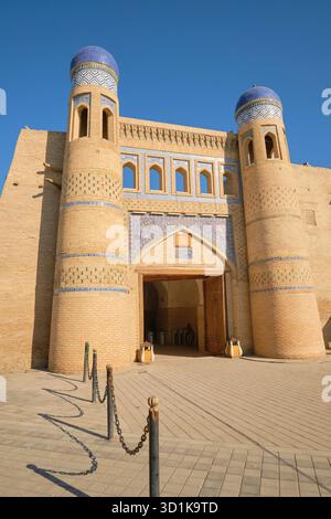 In the walled city, Ichan Qala section of Khiva, Uzbekistan Stock Photo ...