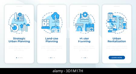 Types of urban planning onboarding mobile app screen Stock Vector Image ...