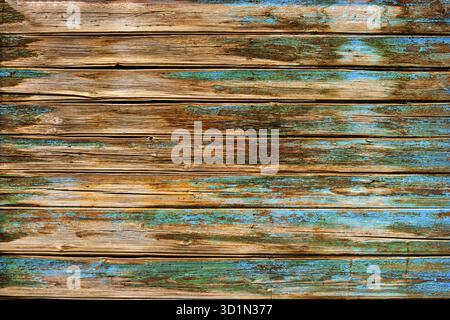 Ancient Board painted with peeling blue paint. Worn wood texture Stock ...