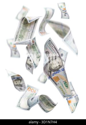 Falling or Floating $100 Bills United States Currency - Money Falling ...