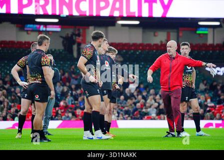 Steve Tandy, the head coach of the Wales rugby team looks on before the ...