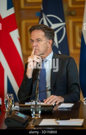 NATO Secretary General Mark Rutte attends a news conference, in Zagreb ...
