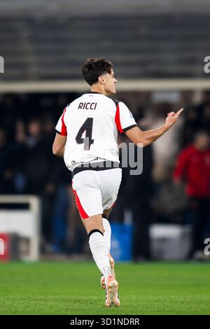 Samuele Ricci of Ac Milan celebrates at the end of the Serie A football ...
