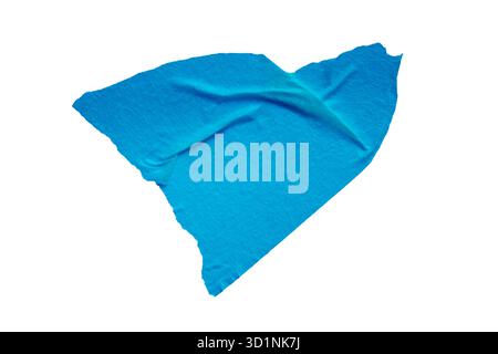 Ripped torn paper adhesive blue masking tape isolated on white ...