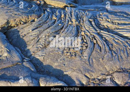 Molten cooled lava landscape in Hawaii Volcanoes National Park, Big ...