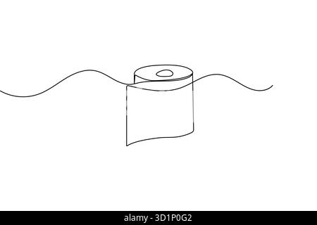 Toilet paper one continuous line art. Line Art black doodle graphic ink ...