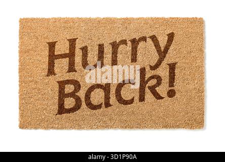 Welcome Back House Mat On White Stock Photo - Alamy
