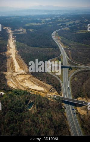 Construction crews work on a high-speed train line in France, creating ...