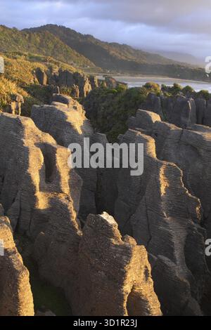 Beautiful limestone cliffs in Paparoa National Park, South Island, New ...