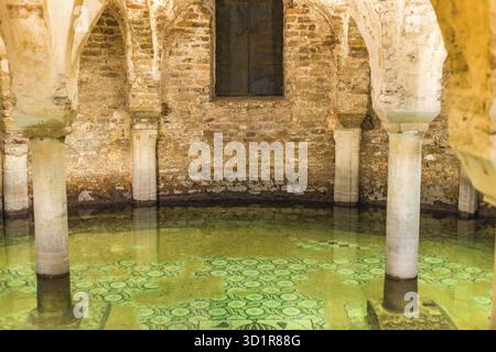 Flooded floor mosaic in the crypt of the Basilica di San Pietro ...