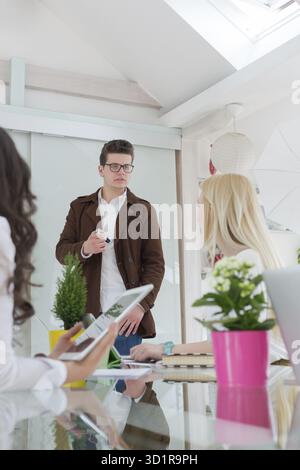 Picture of business interview in modern office Stock Photo - Alamy