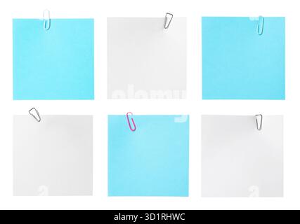Many empty paper notes isolated on white, set Stock Photo - Alamy
