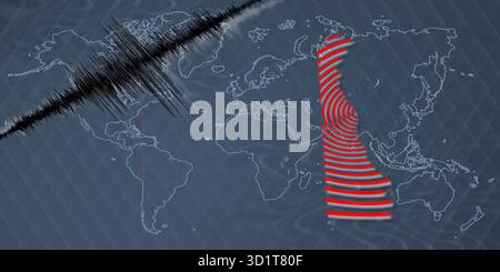 Seismic activity earthquake Delaware map Stock Photo - Alamy