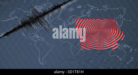 Seismic activity earthquake Iowa map Richter scale Stock Photo - Alamy