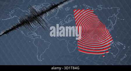 Seismic activity earthquake Georgia map Stock Photo - Alamy
