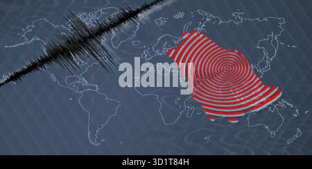 Seismic activity earthquake Rwanda map Richter scale Stock Photo - Alamy