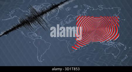 Seismic activity earthquake Connecticut map Richter scale Stock Photo ...