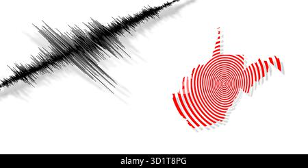 Seismic activity earthquake West Virginia map Richter scale Stock Photo ...