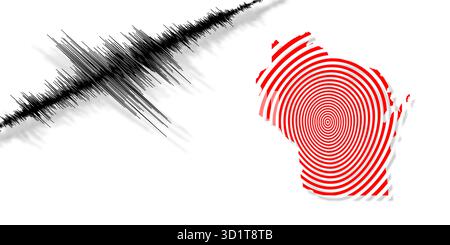 Seismic activity earthquake Wisconsin map Richter scale Stock Photo - Alamy