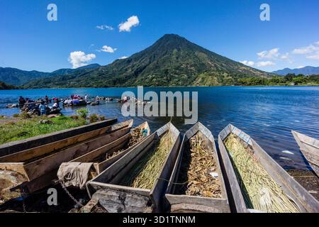 Cayucos stranded in front of the San Pedro volcano, southwest of the ...