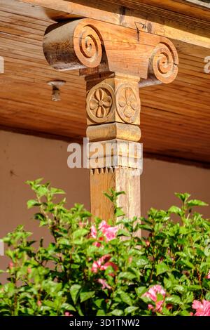 Folklore handmade carved wooden crafts of aborigine art exposed for ...