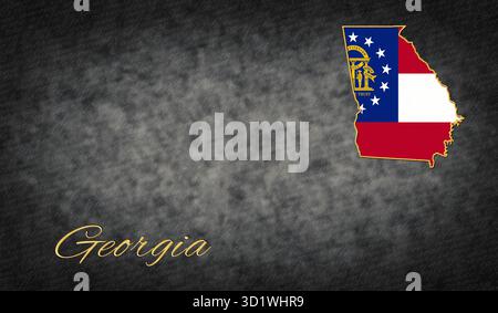 Georgia Symbols, Map of Georgia Stock Photo - Alamy