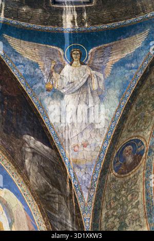 angel on religious mural painting, St. Alexander Nevsky Cathedral ...