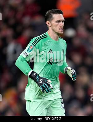 Liverpool goalkeeper Freddie Woodman during the Premier League match at ...