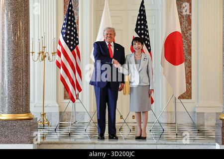 Japanese Prime Minister Sanae TAKAICHI attends an award ceremony for ...