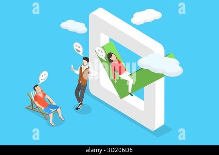 3D Isometric Flat Illustration of Well Done Work, Successfully ...