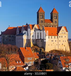 Collegiate Church of St. Servatius on the Schlossberg in the evening ...