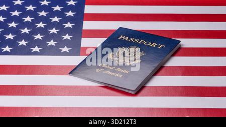 national concept. Against the background of the US flag pawns and a ...