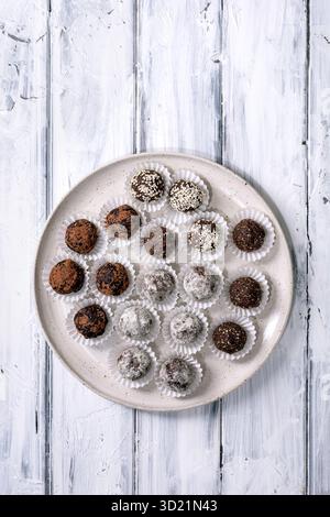 Assorted vegan sweets, Delicious Candy Balls with seeds, dried fruit ...