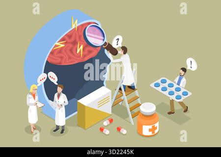 Headache Flat Icon Stock Photo - Alamy