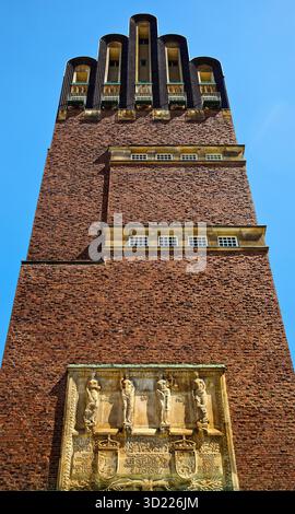 Tower, wedding tower by Joseph Maria Olbrich with bronze model for the ...