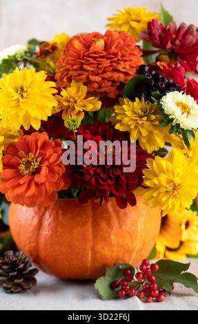 Yellow pumpkin flowers in autumn Stock Photo - Alamy
