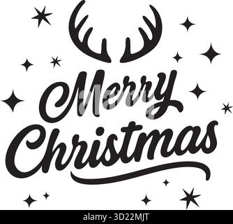 Merry Christmas simple modern calligraphy design for invitation and ...