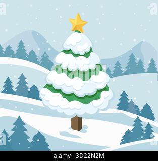 Christmas tree. New year card design template Stock Vector Image & Art ...