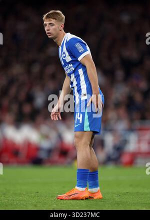 Tom Watson of Brighton & Hove Albion in the pregame warmup session ...