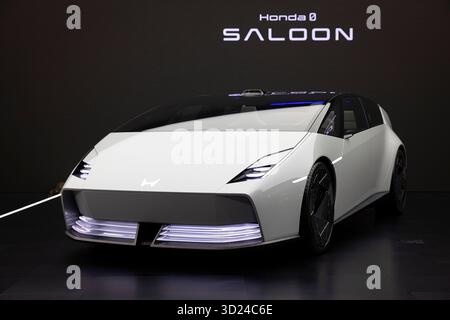 Honda 0 Saloon prototype on display at Japan Mobility Show 2025. Tokyo ...