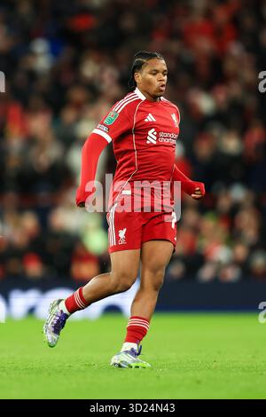 Rio Ngumoha of Liverpool looks on. Premier League, Liverpool v ...