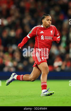 Rio Ngumoha of Liverpool looks on. Premier League, Liverpool v ...