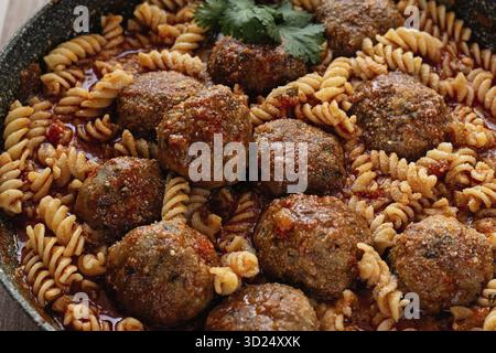 Minced Meat ball in tomato sauce Stock Photo - Alamy