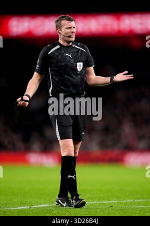 Referee, Sam Barrott during the Carabao Cup Quarter Final match between ...