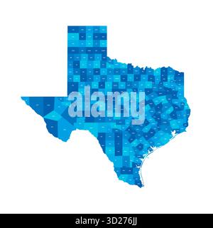 Texas, TX - detailed political map of US state. Administrative map ...