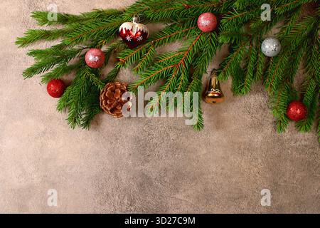 Christmas banner, holiday box with toys on a blue background Stock ...