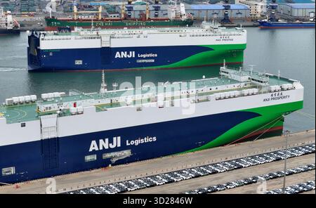 YANTAI, CHINA - OCTOBER 30, 2025 - Anji Logistics' roll on/roll off ...