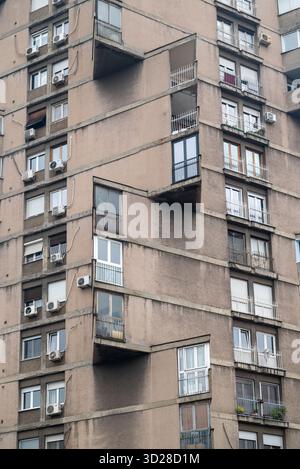 Karaburma Residential Housing Tower or Toblerone building in Belgrade ...